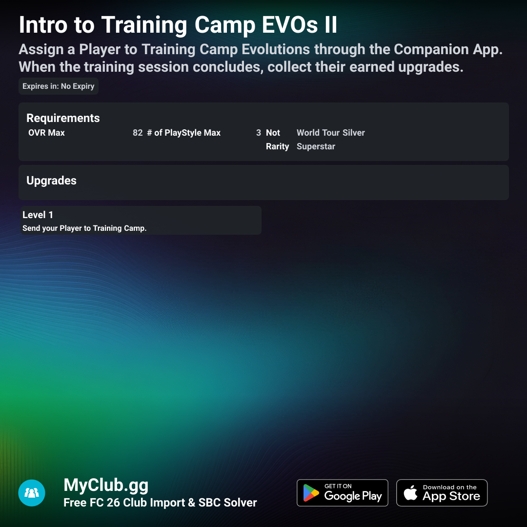 Intro to Training Camp EVOs II - Evolutions | FC 26 | FUT Mind