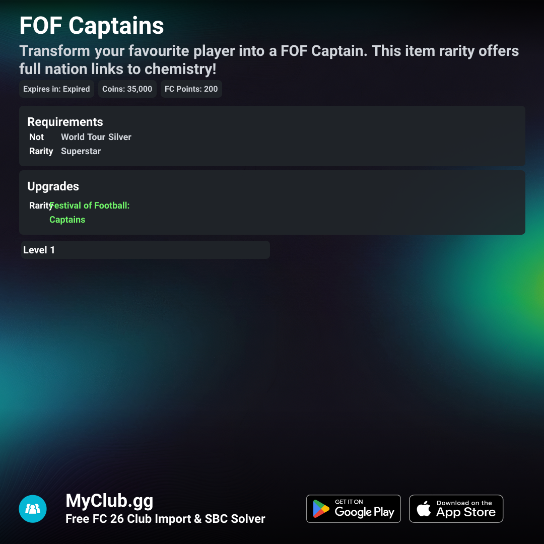 FOF Captains - Evolutions | FC 26 | FUT Mind