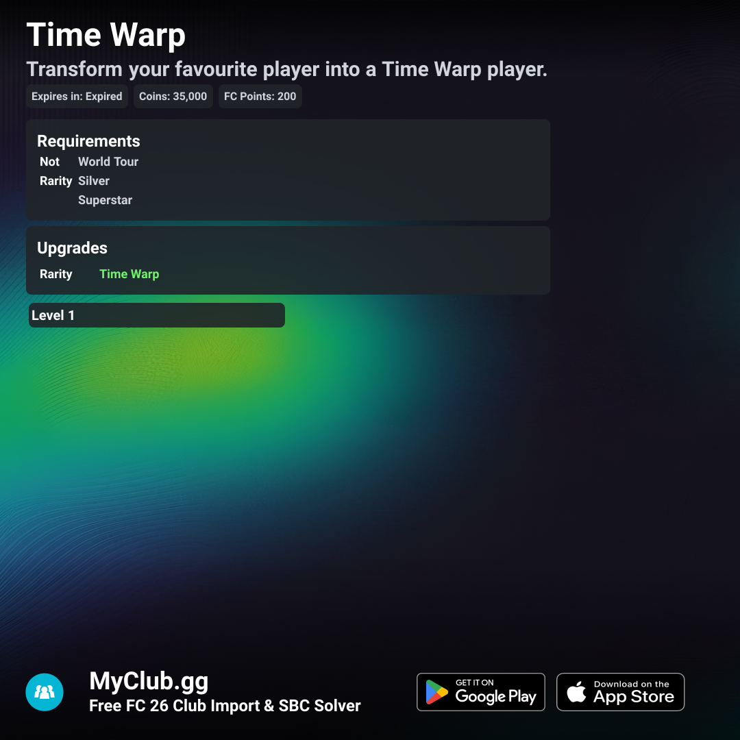 Time Warp - Evolutions | FC 26 | FUT Mind