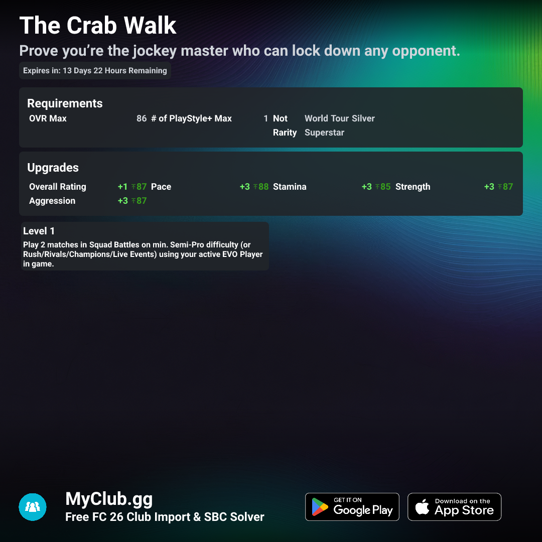 Spacer kraba - Ewolucje | FC 26 | FUT Mind