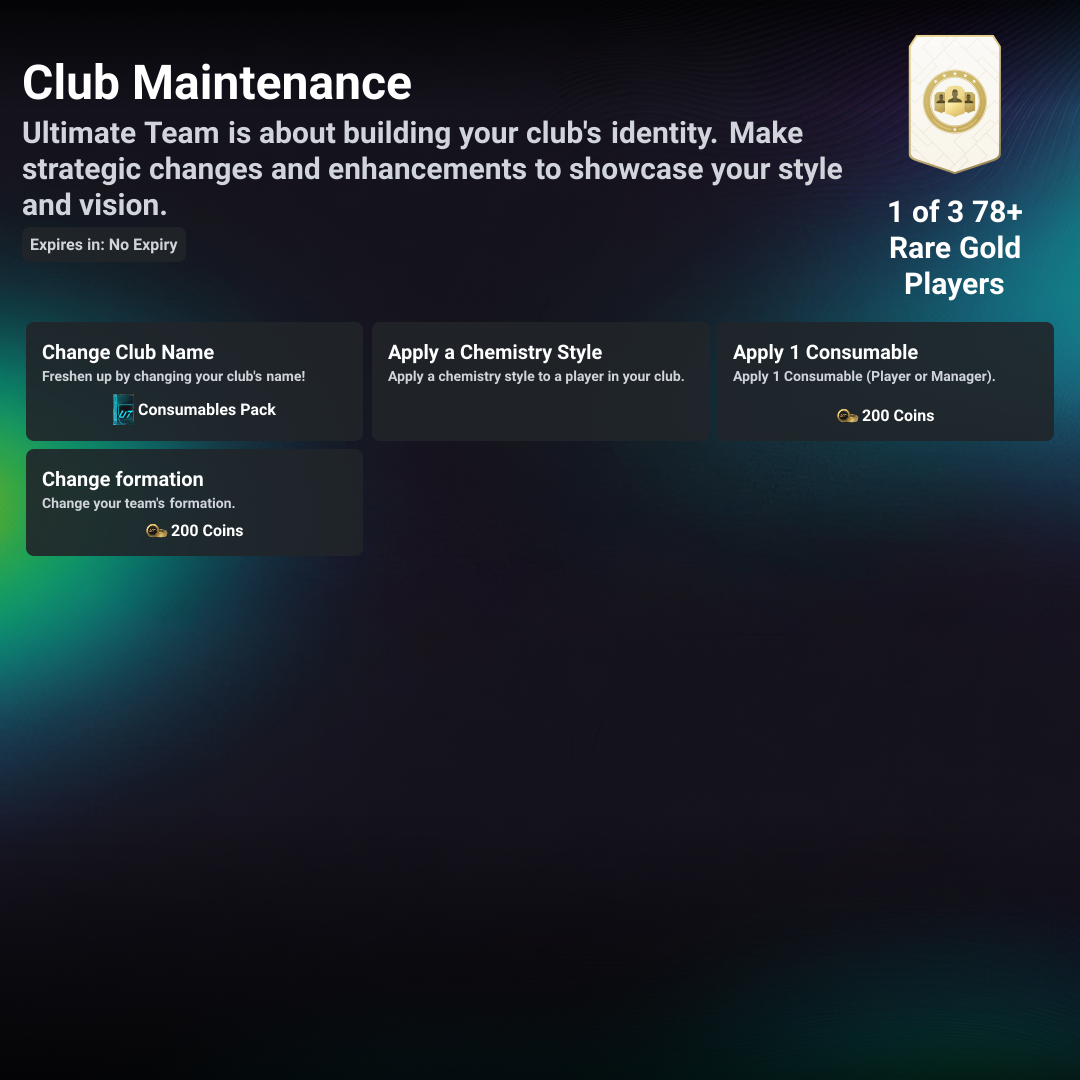 Club Maintenance - Objectives | FC 26 | FUT Mind