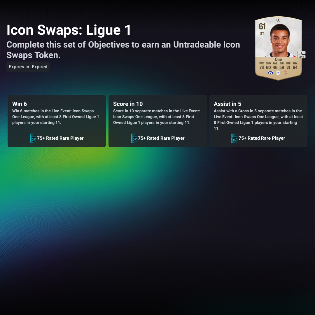 Intercambio de Iconos: Ligue 1 - Objetivos | FC 26 | FUT Mind