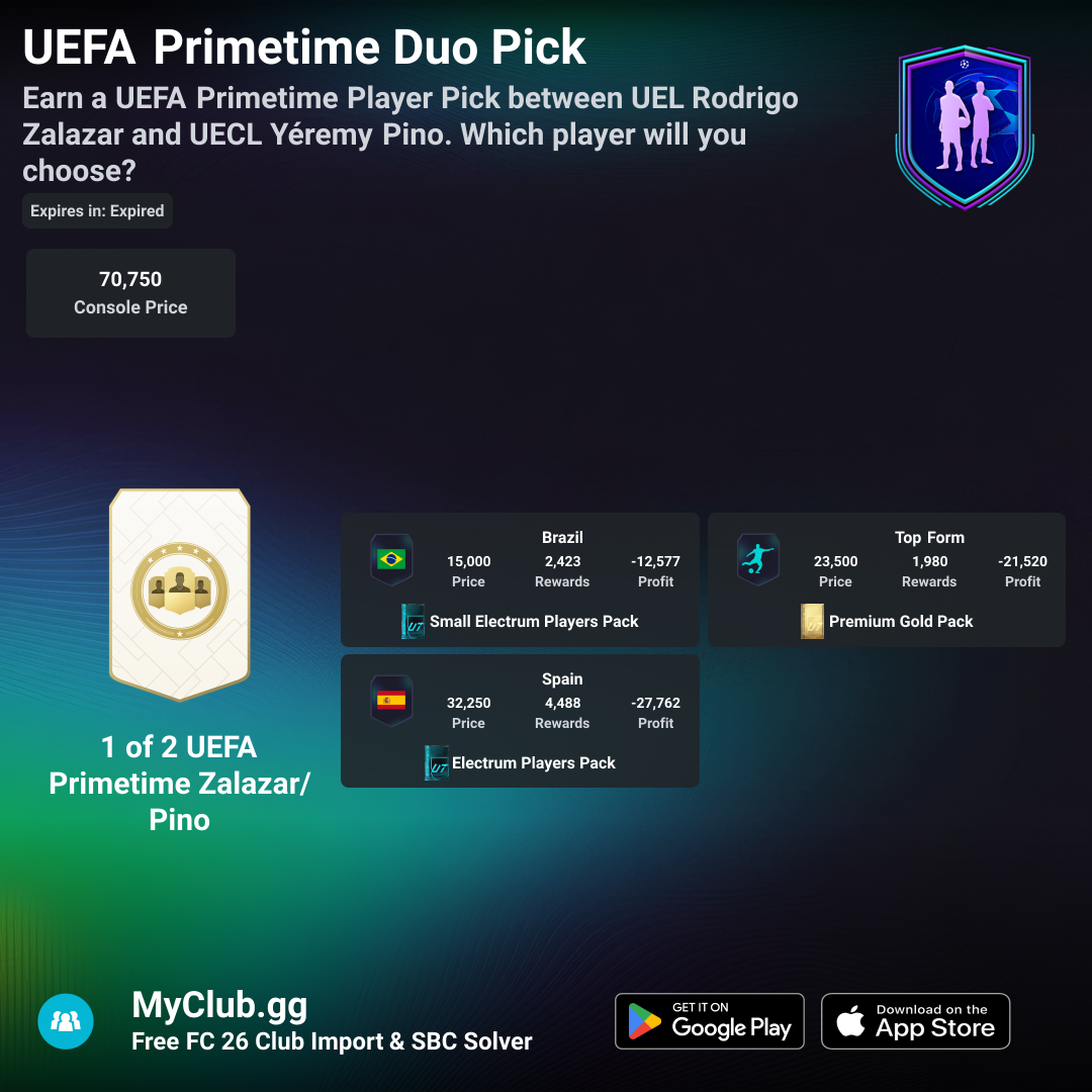 UEFA Primetime Duo Pick - SBC | FC 26 | FUT Mind