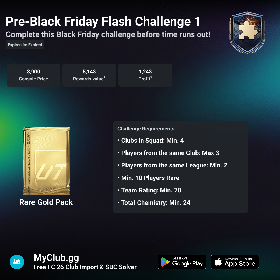 Pre-Black Friday Flash Challenge 1 - KKG | FC 26 | FUT Mind