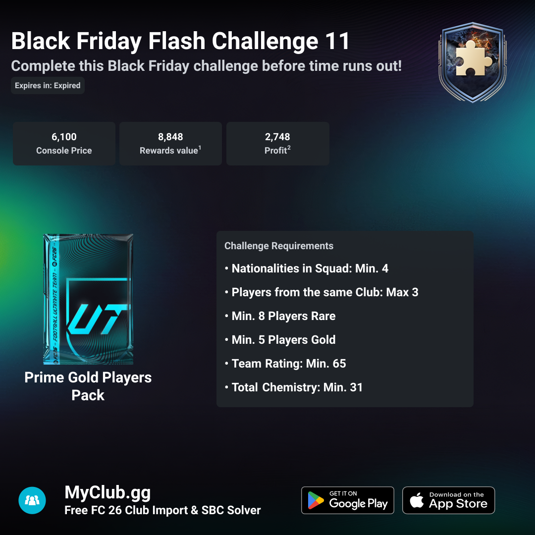 Black Friday Flash Challenge 11 - DCÉ | FC 26 | FUT Mind