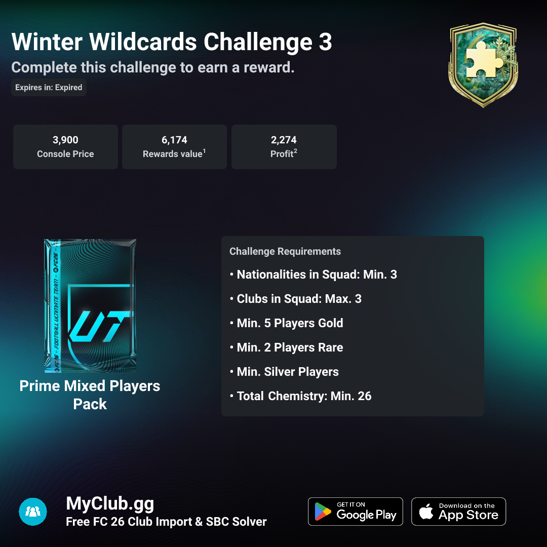 Winter Wildcards Challenge 3 - SBC | FC 26 | FUT Mind
