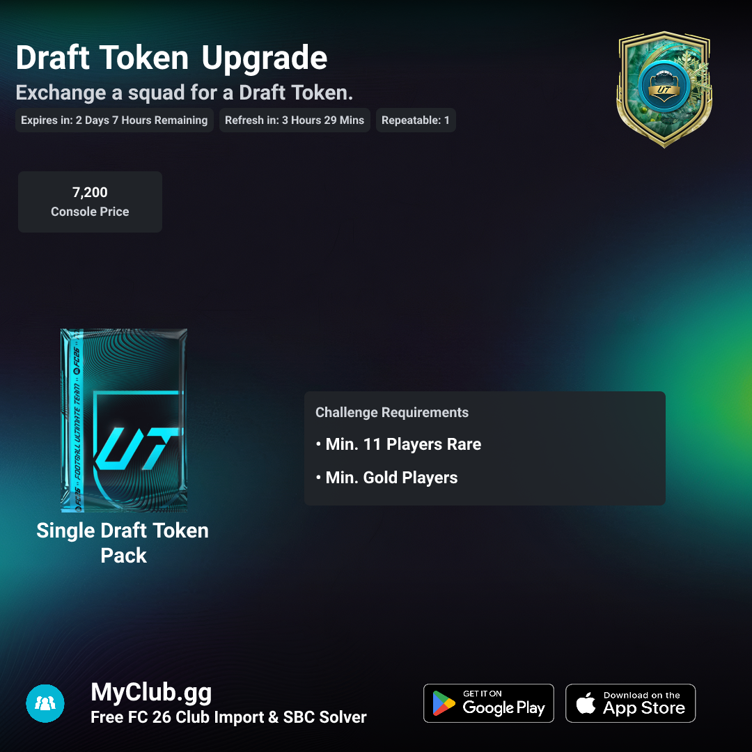 Draft Token Upgrade - SBC | FC 26 | FUT Mind