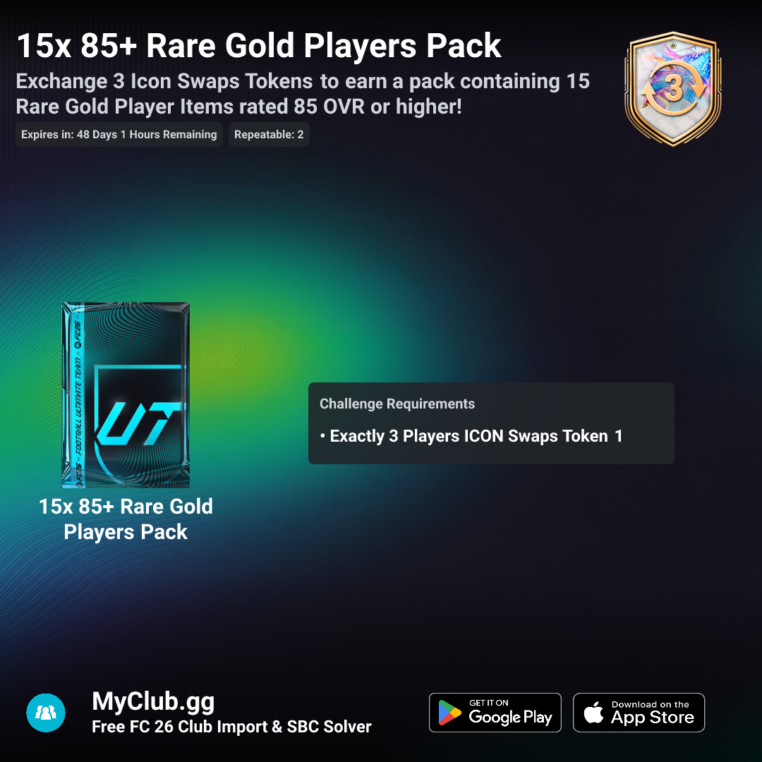 15x 85+ Rare Gold Players Pack - SBC | FC 26 | FUT Mind